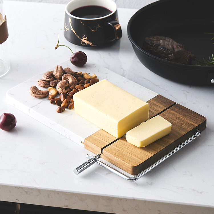 Acacia Wood and Marble Cheese Cutting Board