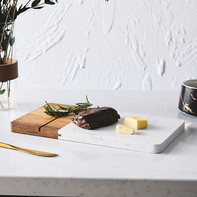 Acacia Wood and Marble Cheese Cutting Board